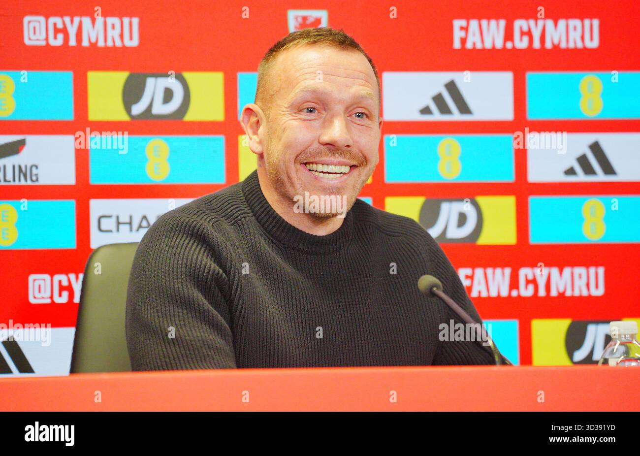 Wales head coach Craig Bellamy during the squad announcement press ...