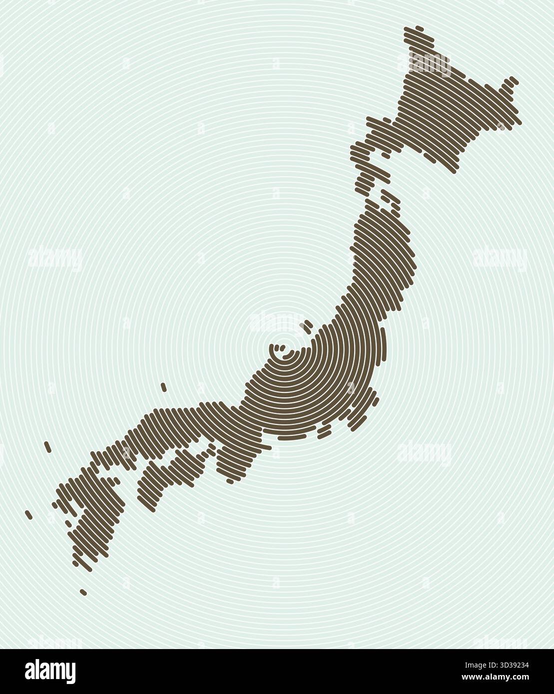 Japan shape rings. Country map formed by stacked circles. Japan ...