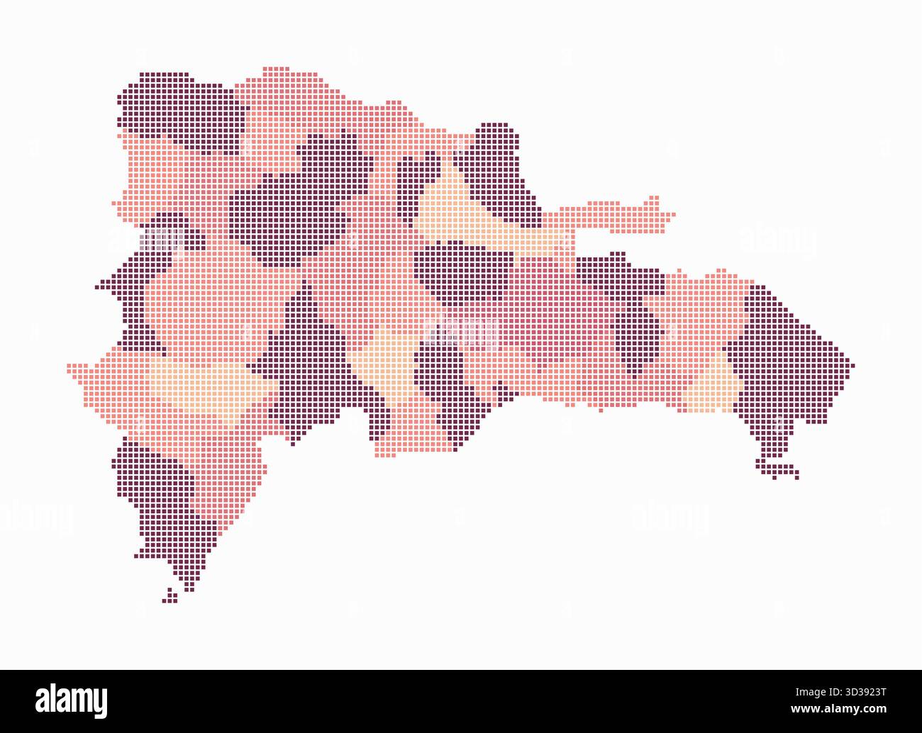 Dominican Republic dotted map. Digital style map of the country on ...