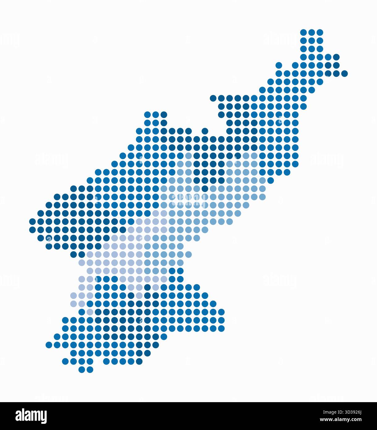 Democratic Republic of Korea dotted map. Digital style map of the ...