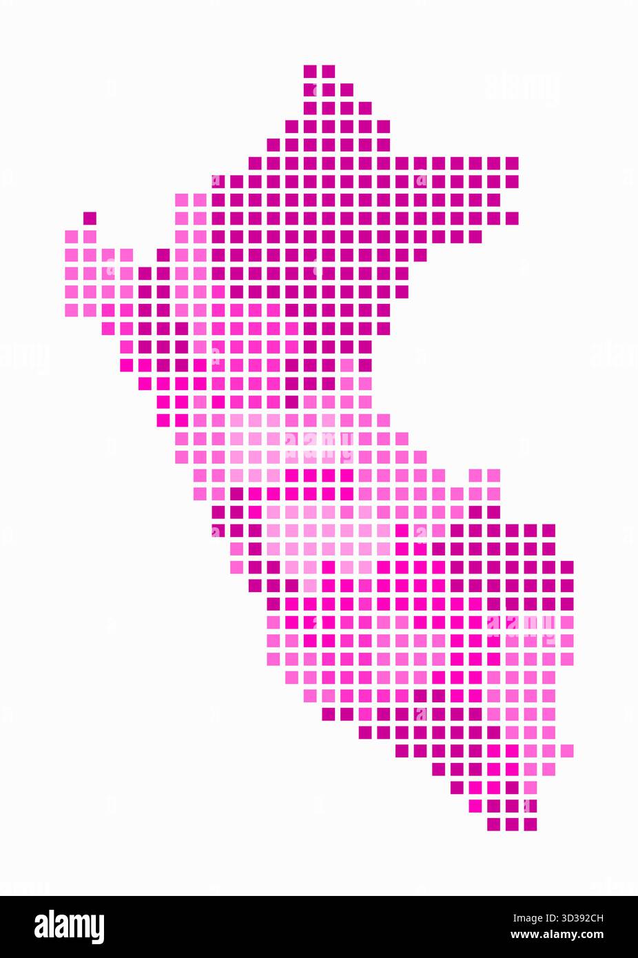 Peru dotted map. Digital style map of the country on a white background ...