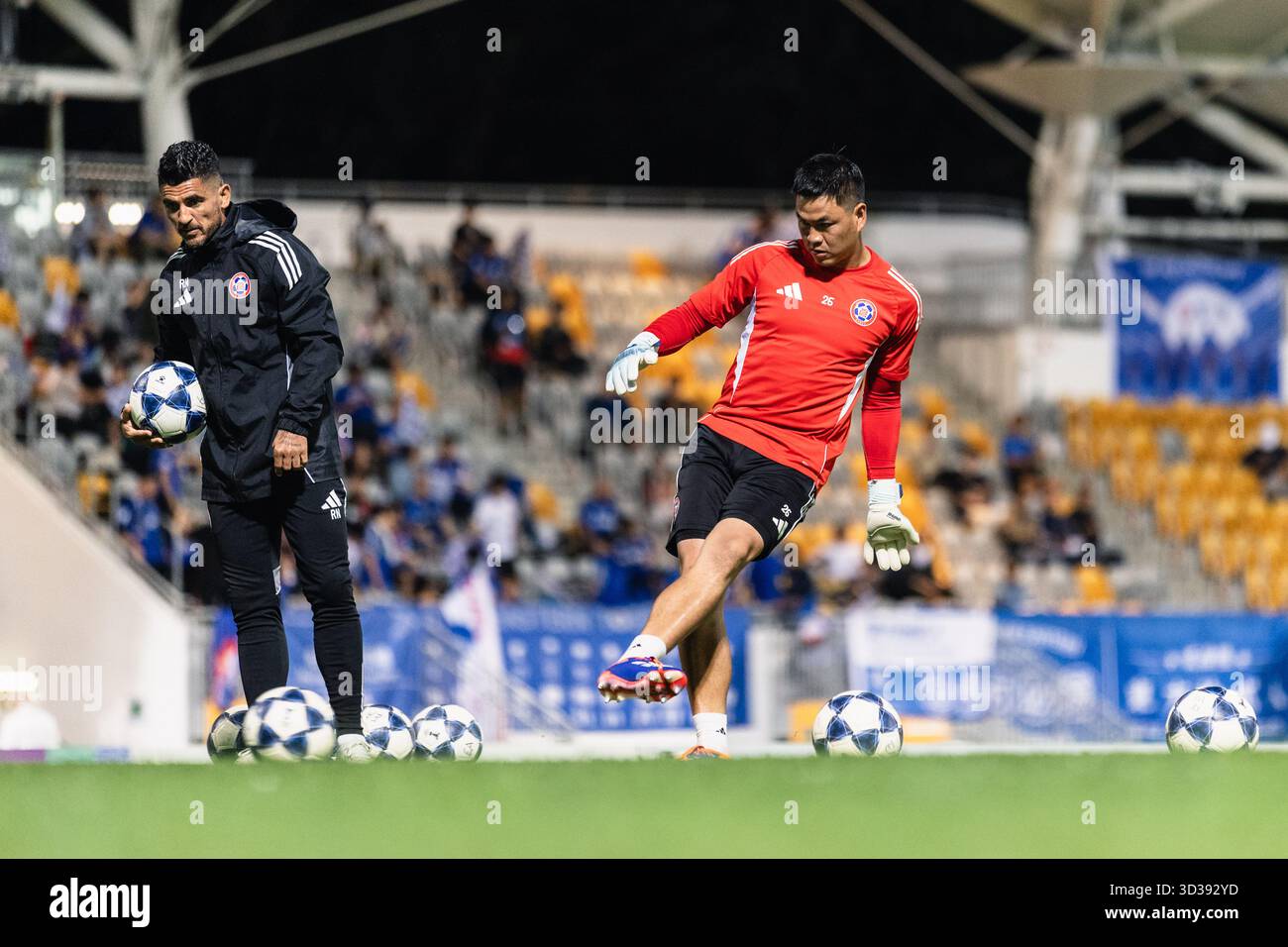 Mong Kok Stadium, HONG KONG, China: LIU Fu Yuen of Eastern FC warming ...