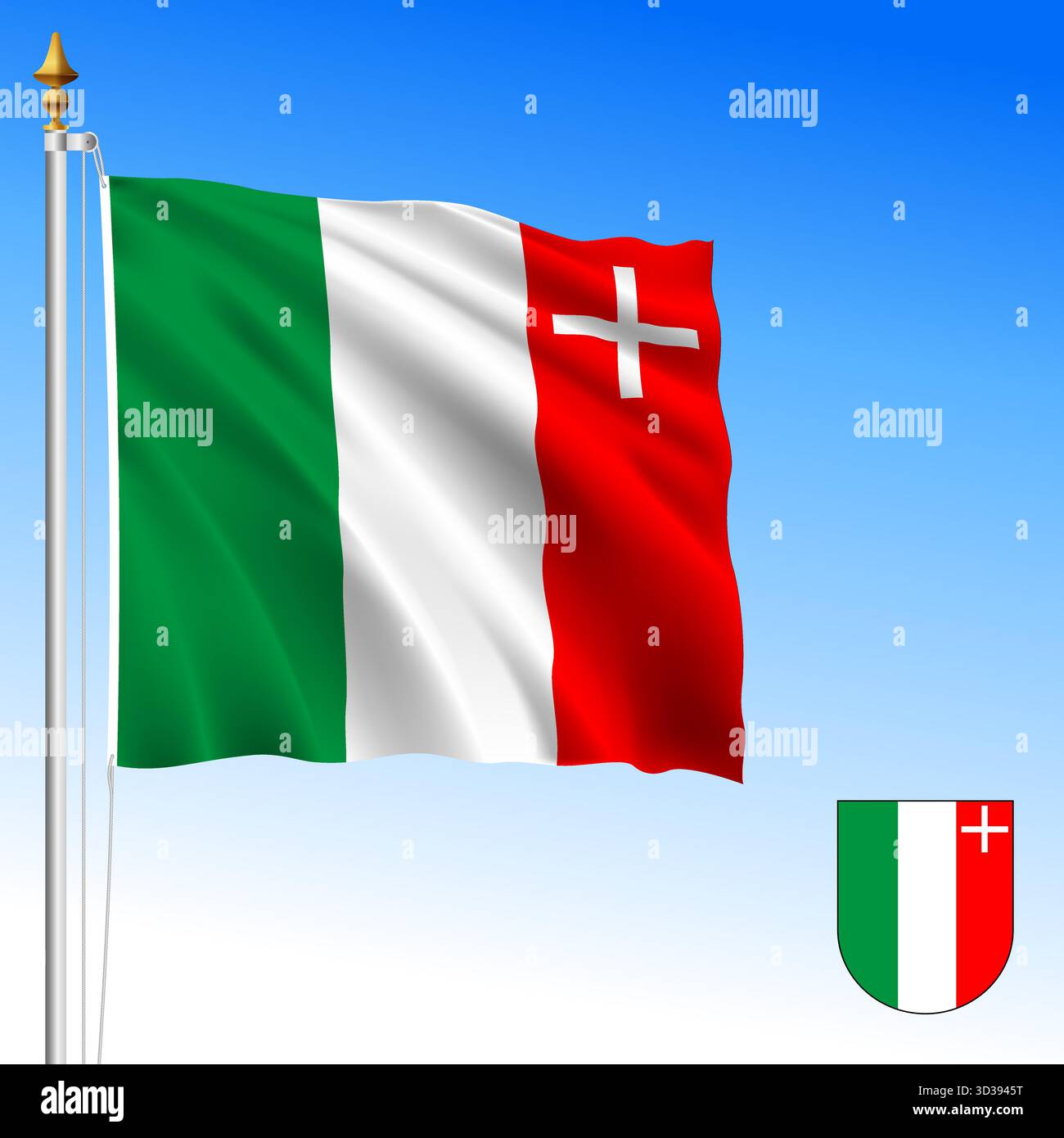 Neuchatel, cantonal and regional flag, Switzerland, European country ...