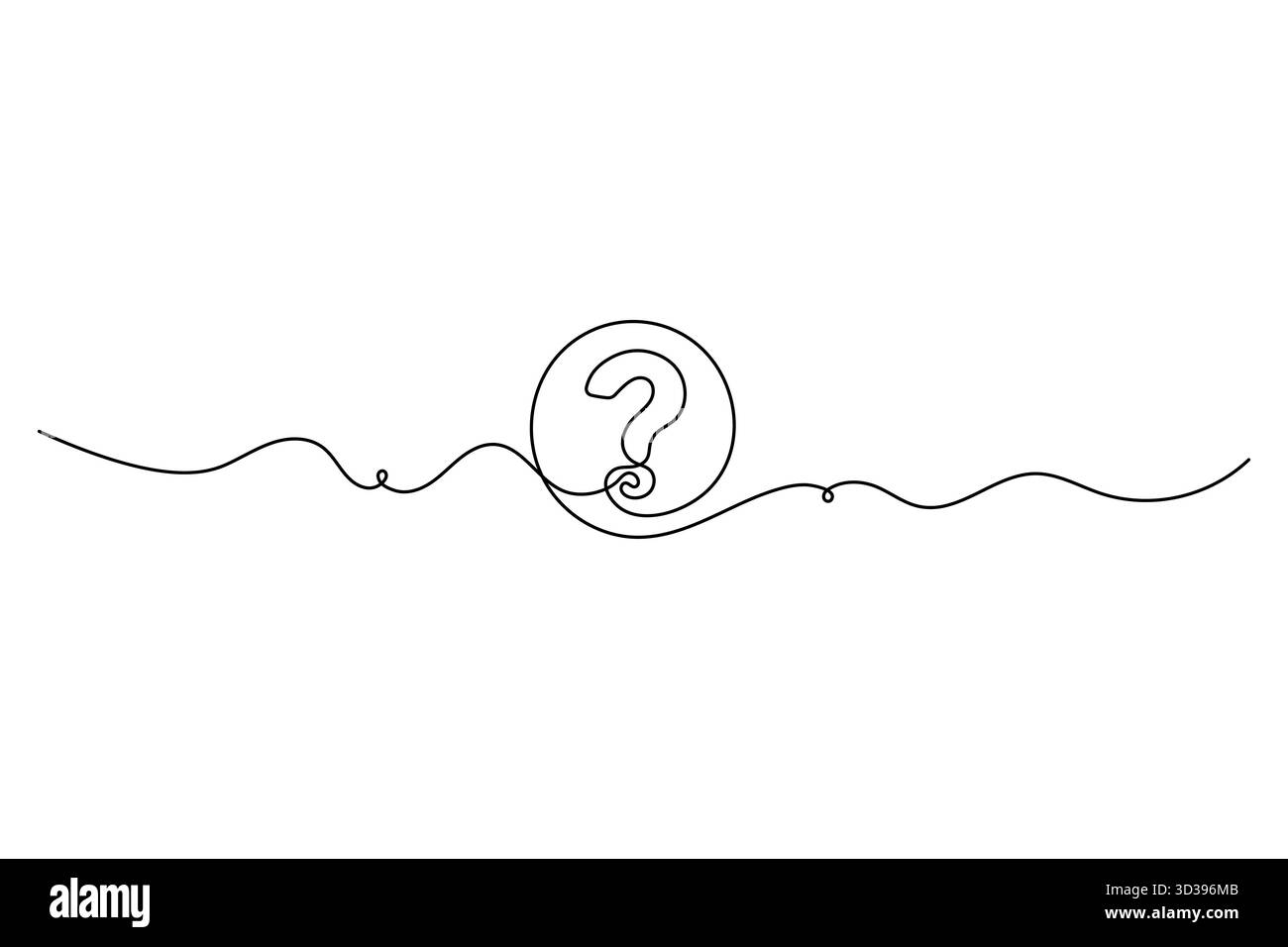 Question mark continuous one line drawing of isolated simple vector ...