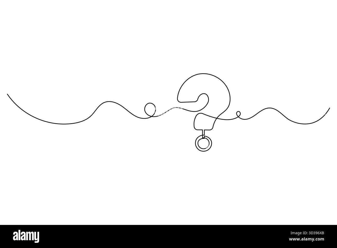 Question mark continuous one line drawing of isolated on white ...