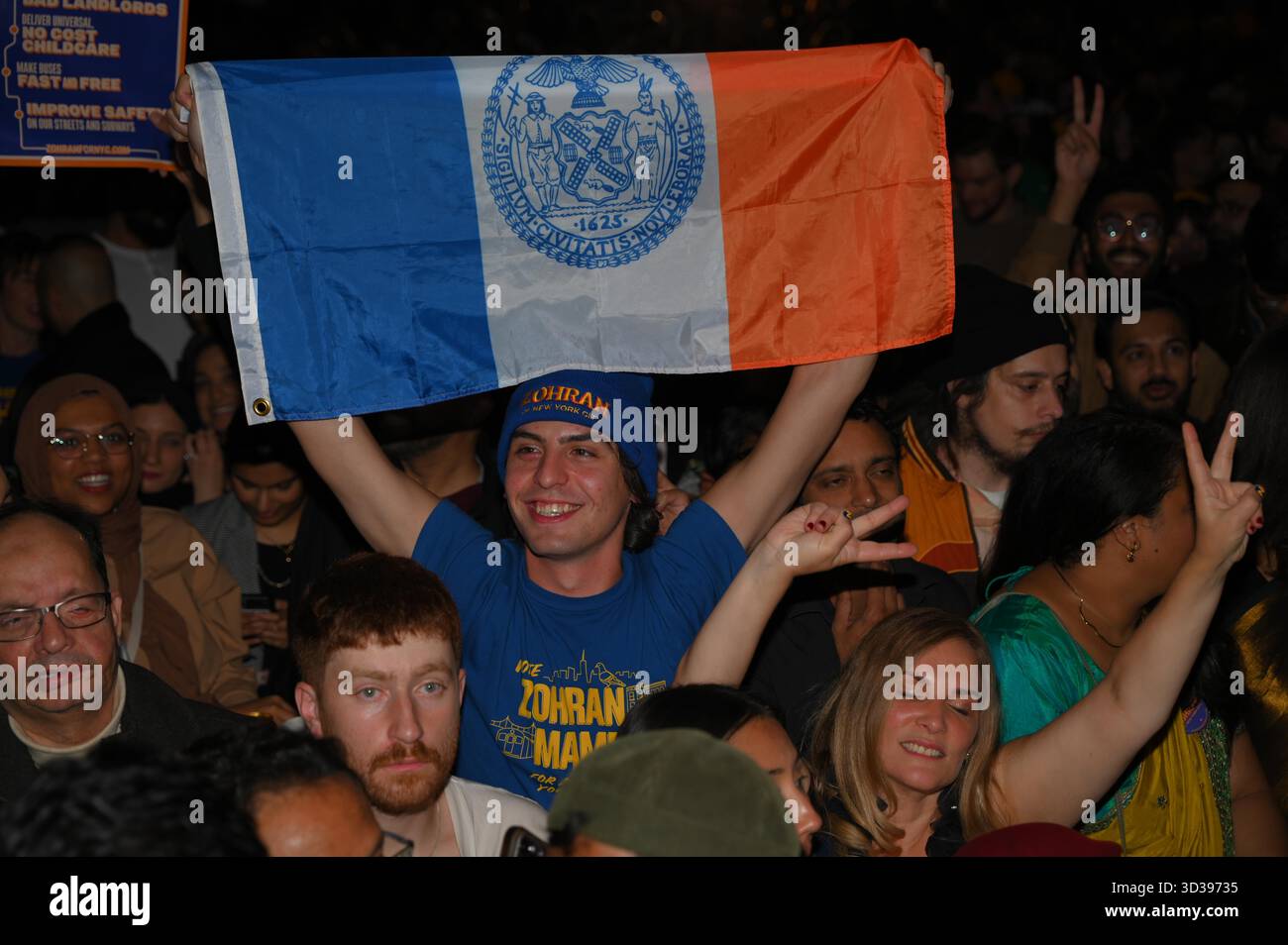 BROOKLYN, NY – NOVEMBER 4: Crowds celebrate at Zohran Mamdani’s ...