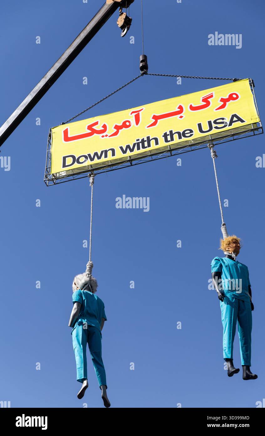 November 4, 2025, Tehran, Tehran, Iran: Effigies of U.S. President ...