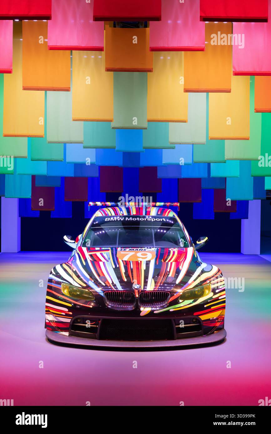 The Jeff Koons painted BMW M3 GT2 Art Car, part of the Earls Court ...