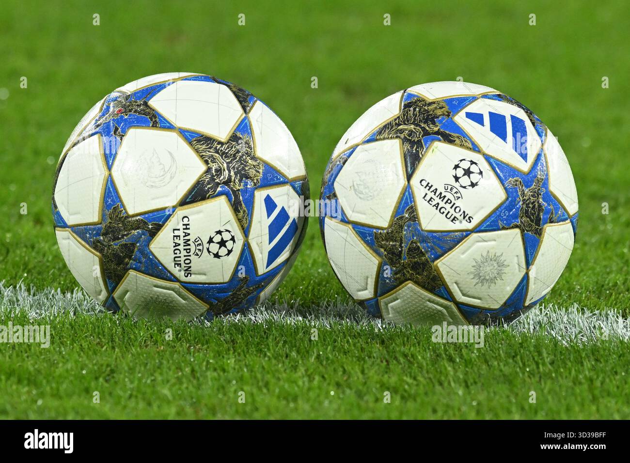 The official balls of the Uefa Champion during the Uefa Champions ...