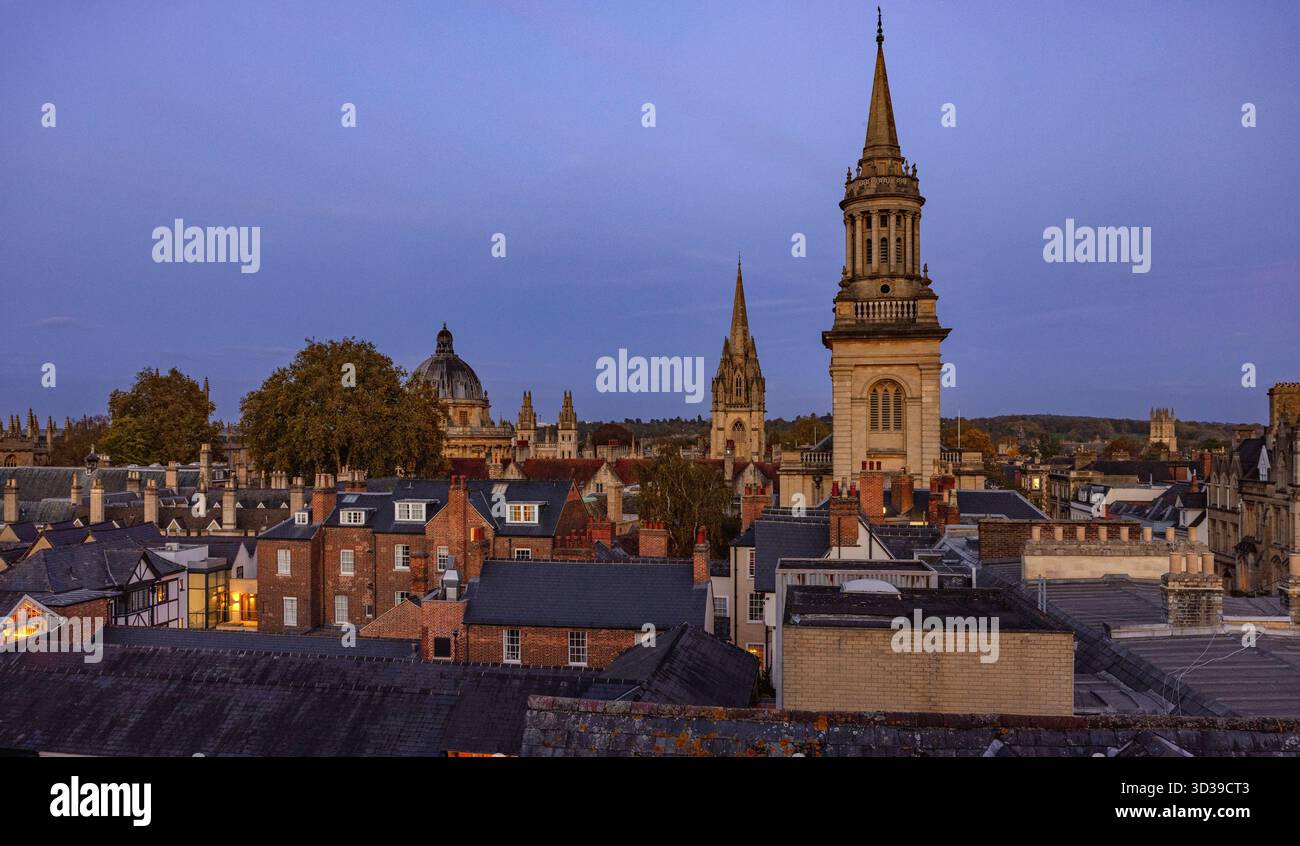 Panoramic view of the historic Oxford skyline from a rooftop Stock ...