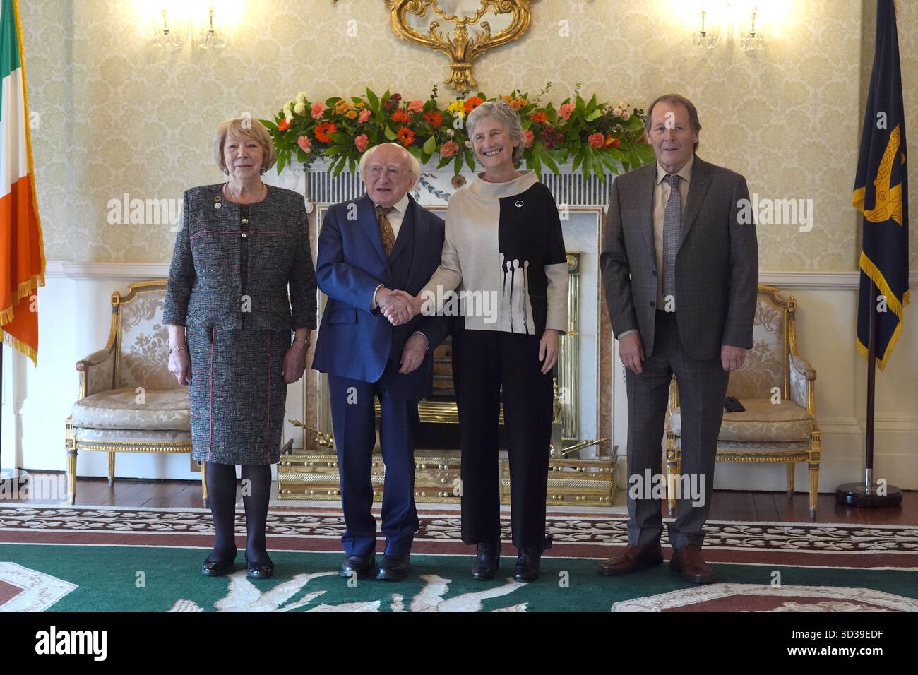 President Michael D. Higgins and his wife Sabina receive Catherine ...