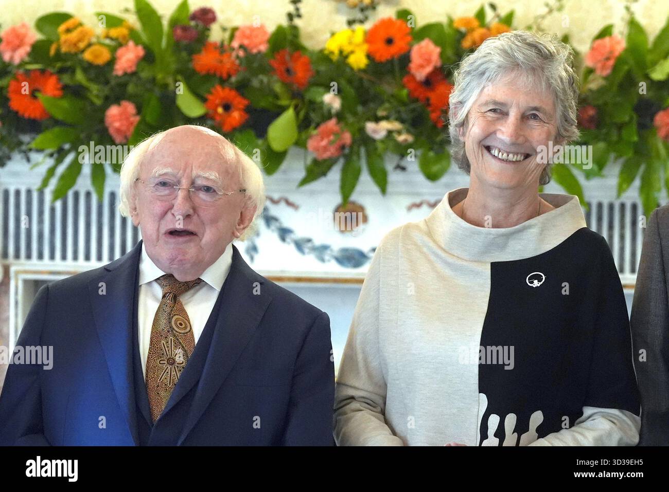 President Michael D. Higgins receives Catherine Connolly at Aras an ...