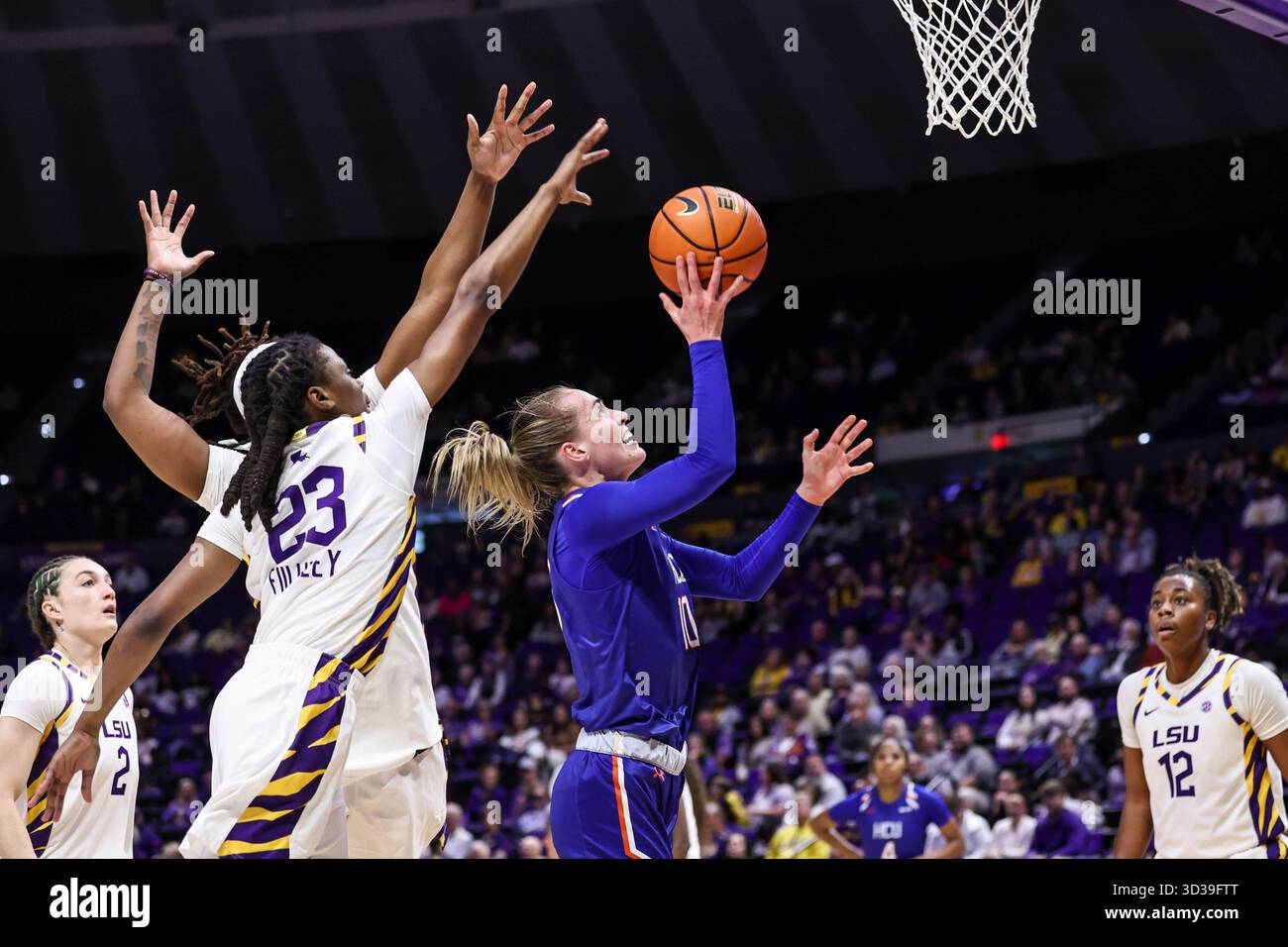 November 04, 2025: Houston Christian's Hannah Fields (10) makes a layup ...