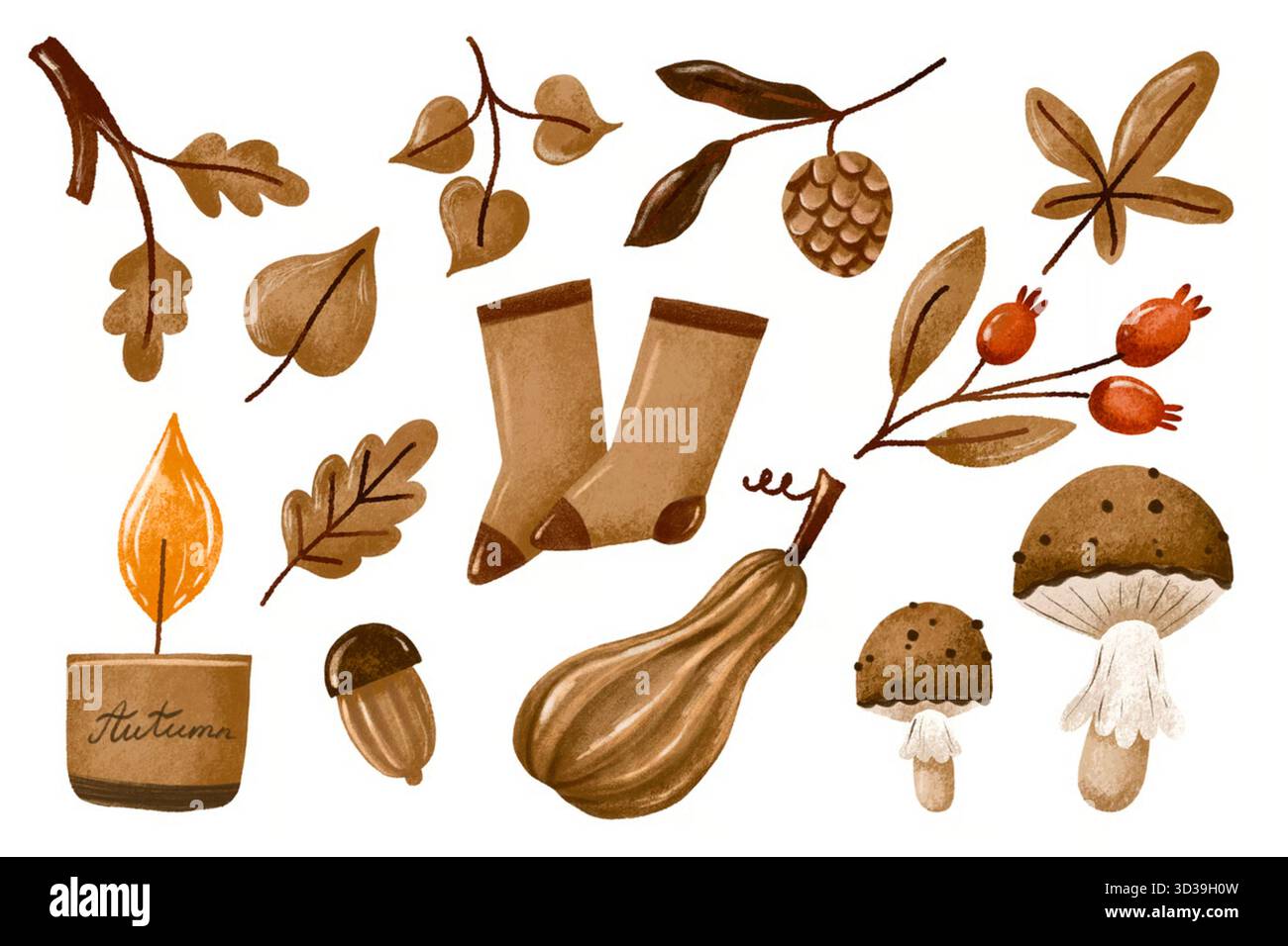 Cartoon landscape in fall Cut Out Stock Images & Pictures - Alamy