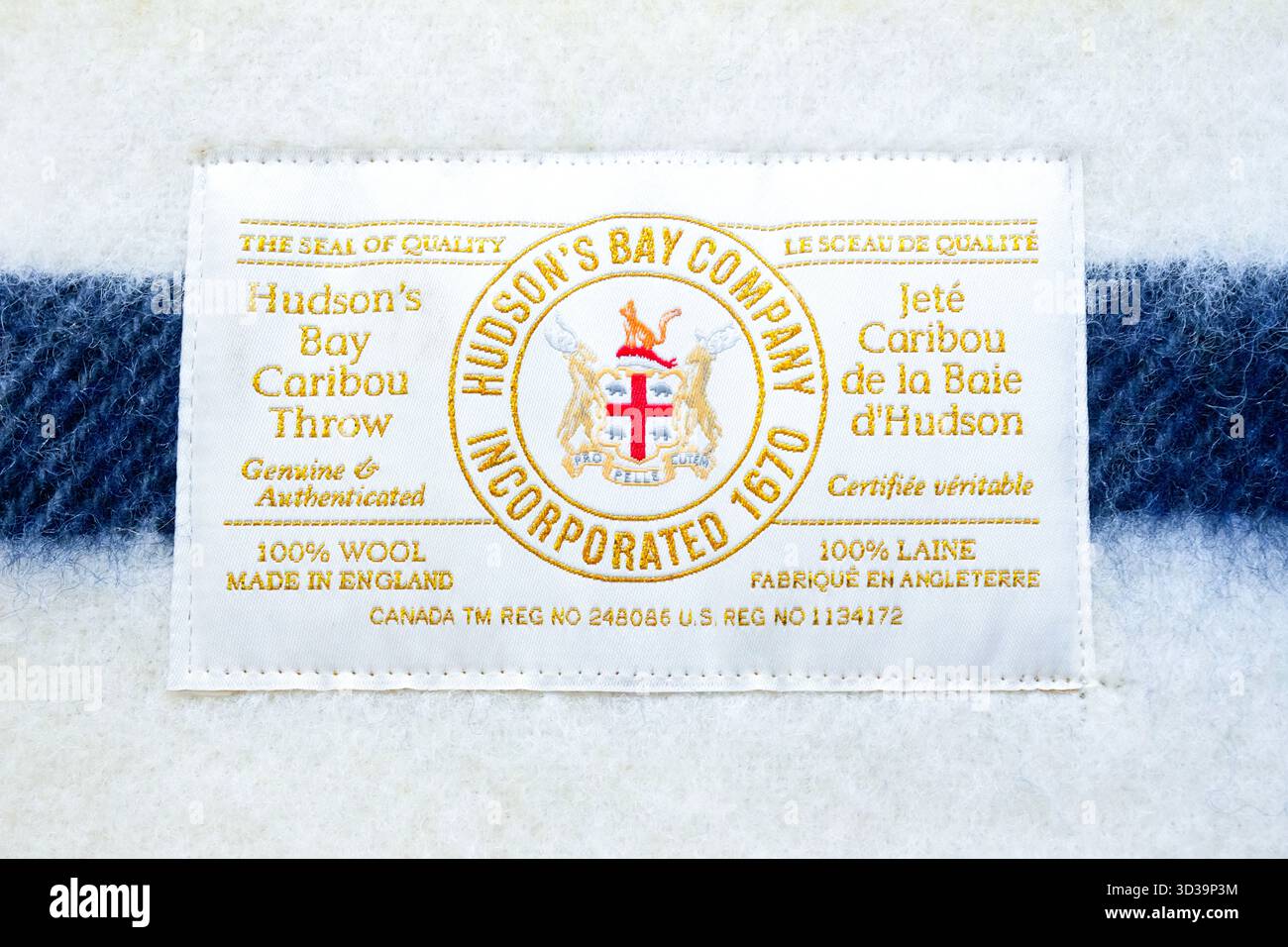 The label of a blanket on display at Canadian Tire's relaunch of the ...