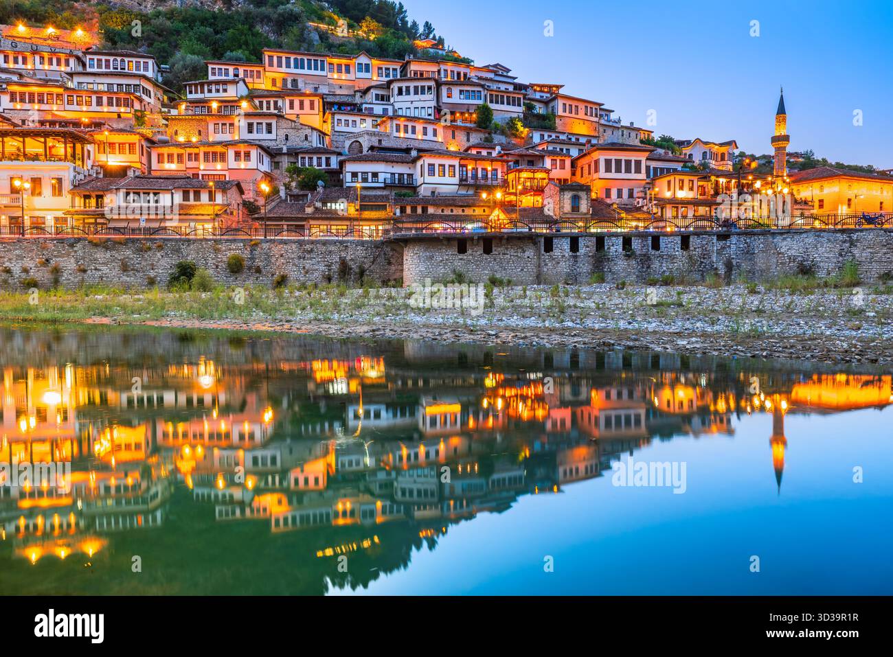 Old houses of Berat, historic city in Albania, Balkans country in ...