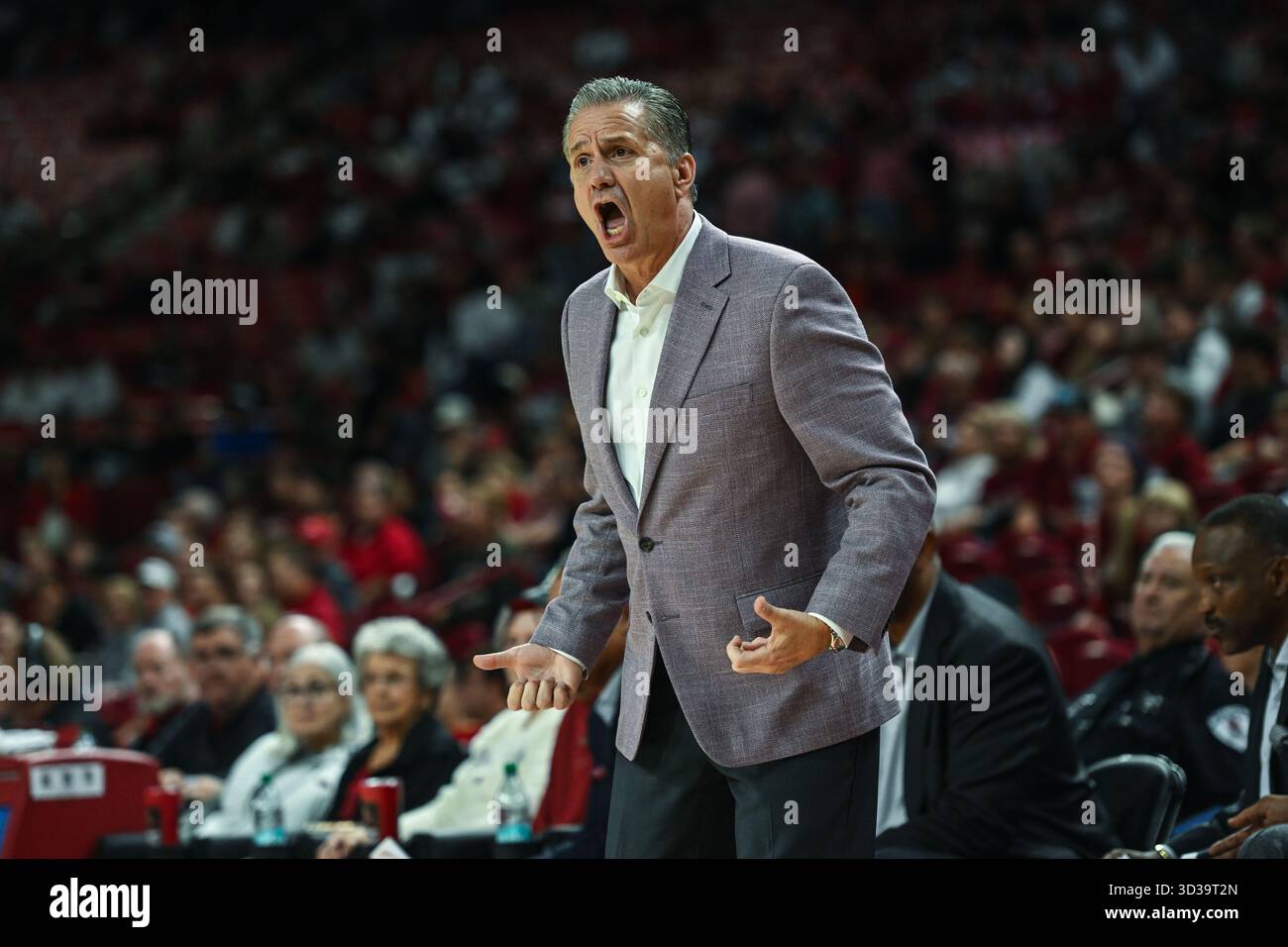 Arkansas coach John Calipari on the sidelines against Southern during ...