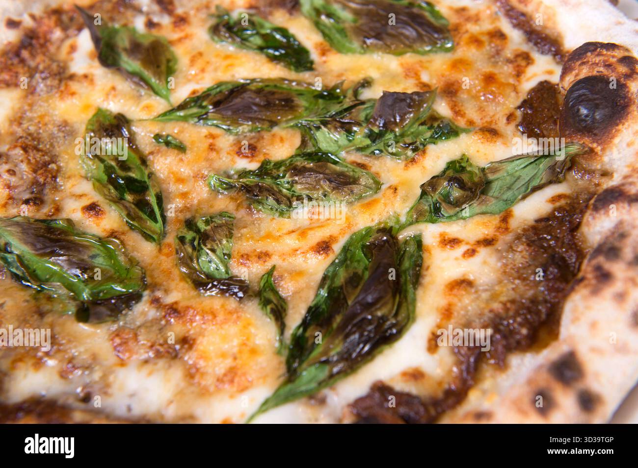 Bechamel & Basil Pizza Stock Photo - Alamy