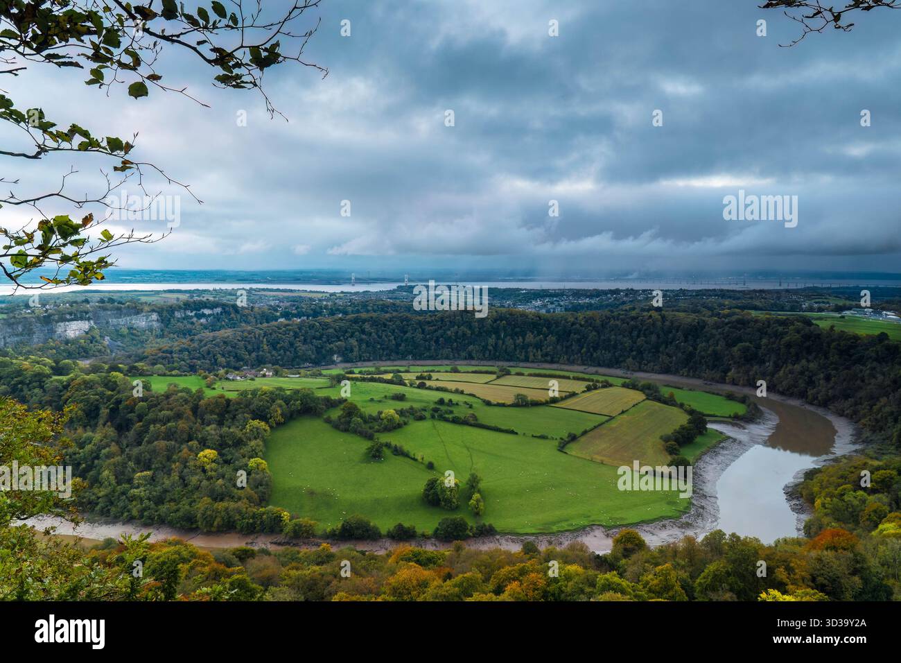 River Wye at low tide meandering It's way into the Severn Estuary ...