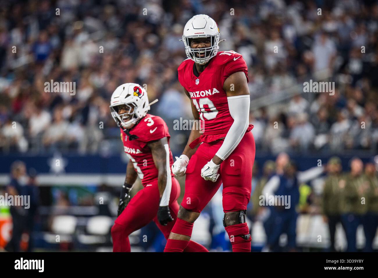 Arizona Cardinals linebacker Josh Sweat (10) celebrates after a play ...