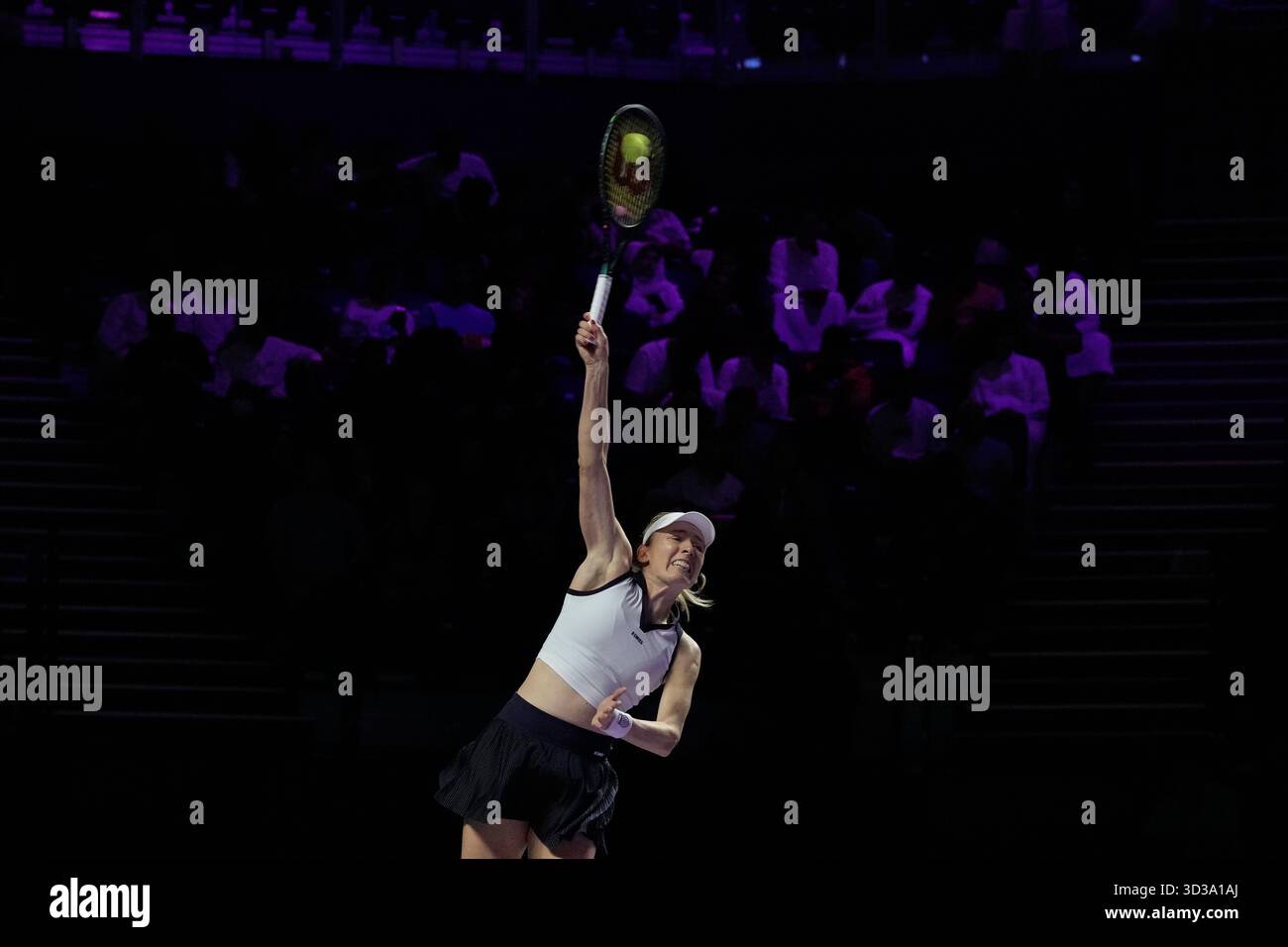 Ekaterina Alexandrova of Russia serves against Elena Rybakina of ...