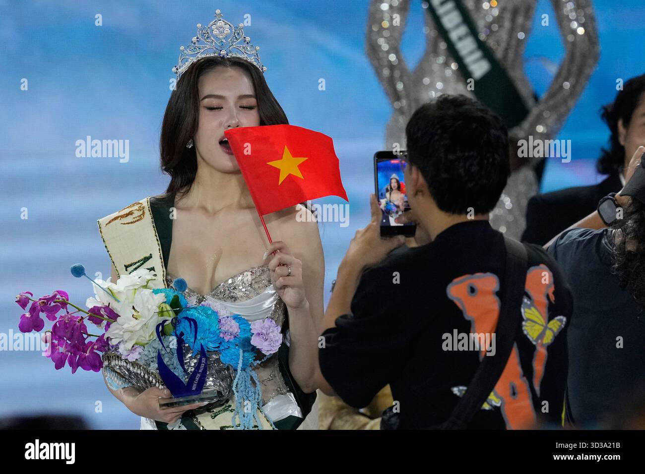 Miss Earth Water 2025 Mu Anh Trinh from Vietnam poses during the Miss Earth 2025 beauty pageant ...