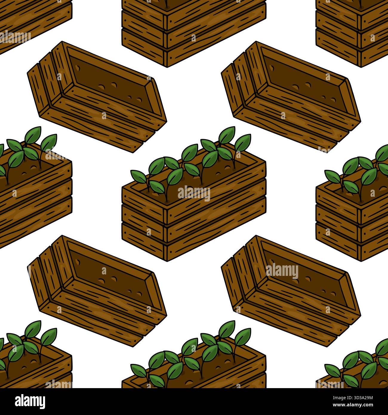 Wooden planters garden Stock Vector Images - Alamy