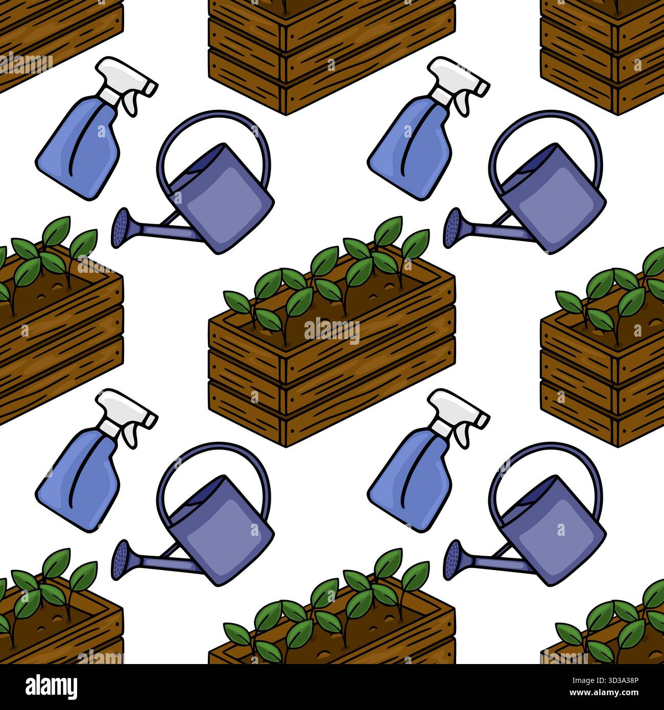 Wooden planters garden Stock Vector Images - Alamy