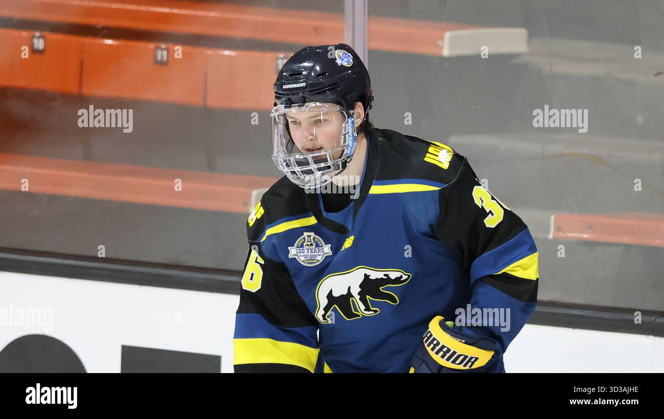 Alaska Fairbanks Davis Borozinskis (36) is seen during warmups before ...