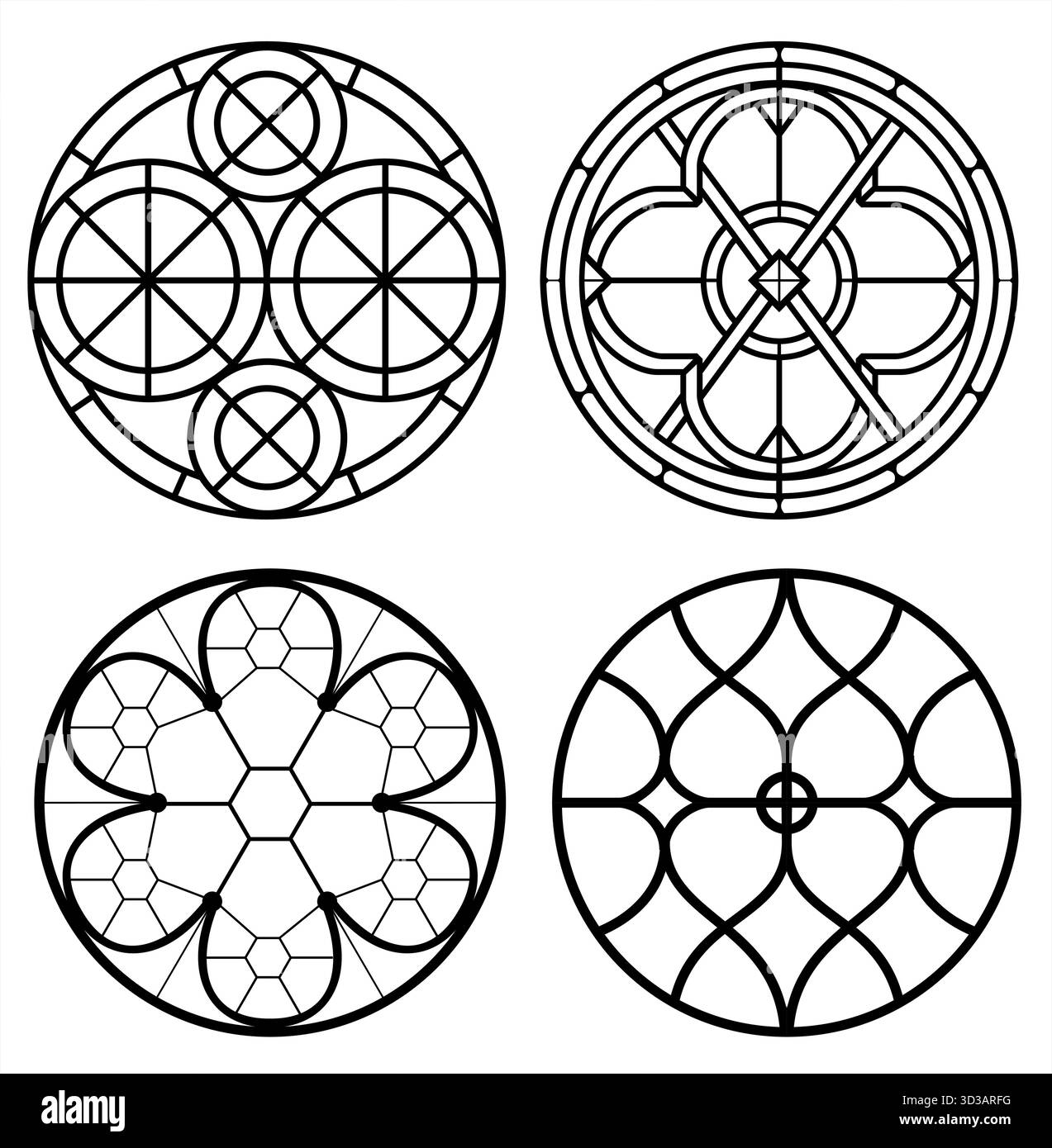 Old antique round window Stock Vector Images - Alamy