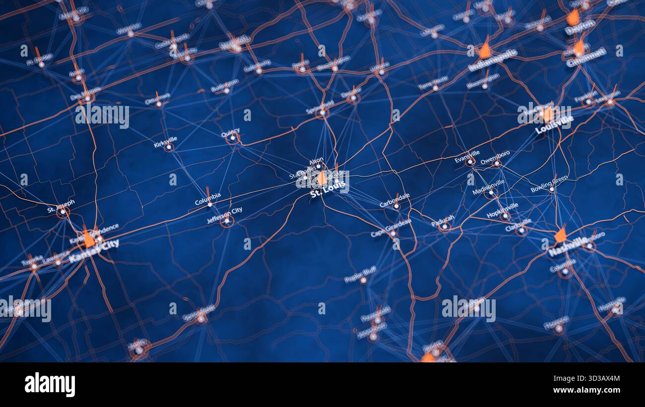 St. Louis map big data visualization. Futuristic map infographic of ...