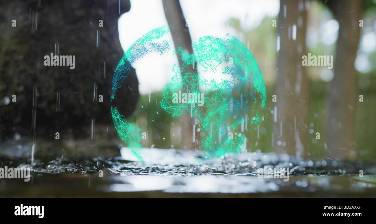 Close up shallow puddle raindrops hi-res stock photography and images ...