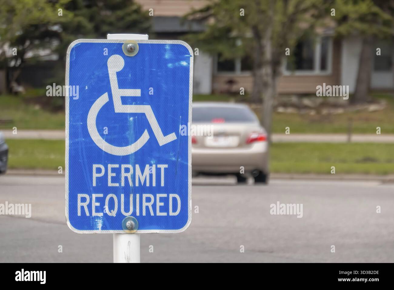 Edmonton, Alberta, Canada. May 24, 2025. A vibrant blue Permit Required ...