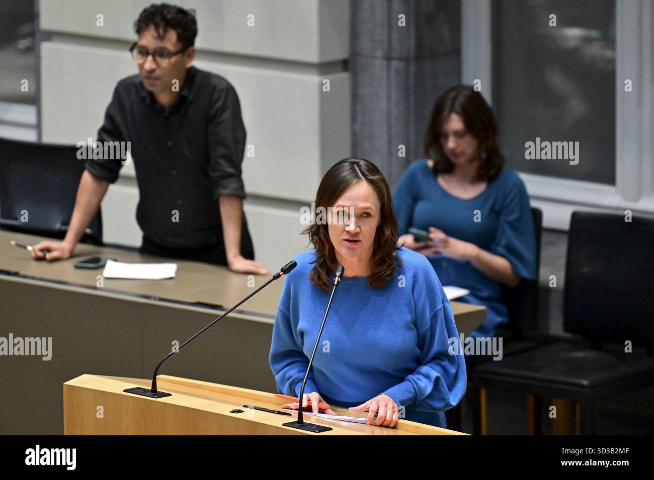 Vooruit's Hannelore Goeman pictured during a plenary session of the ...