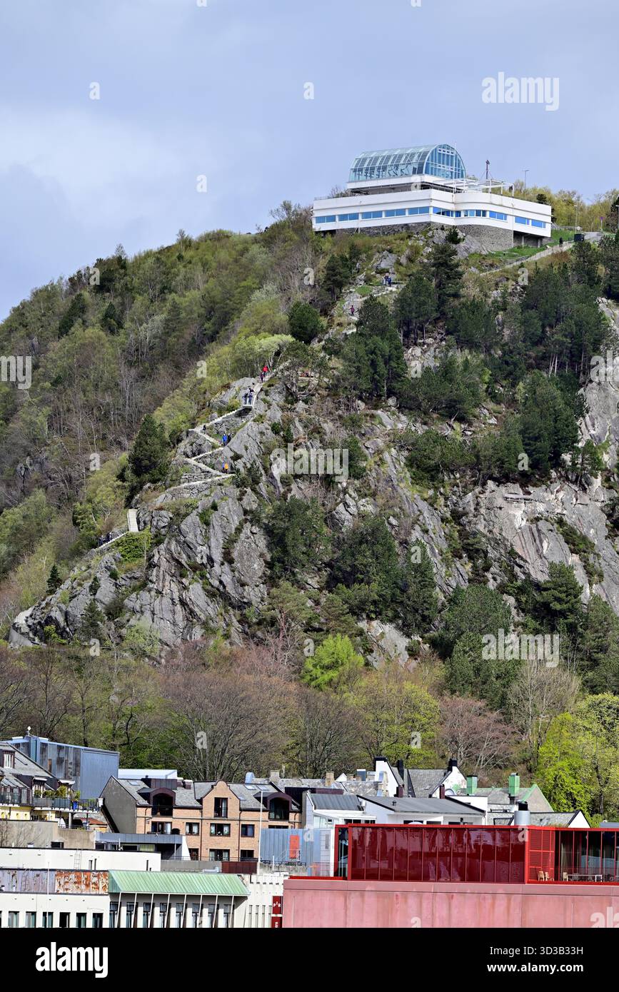 The steep zig-zag path up to the Aksla viewpoint above Alesund in ...