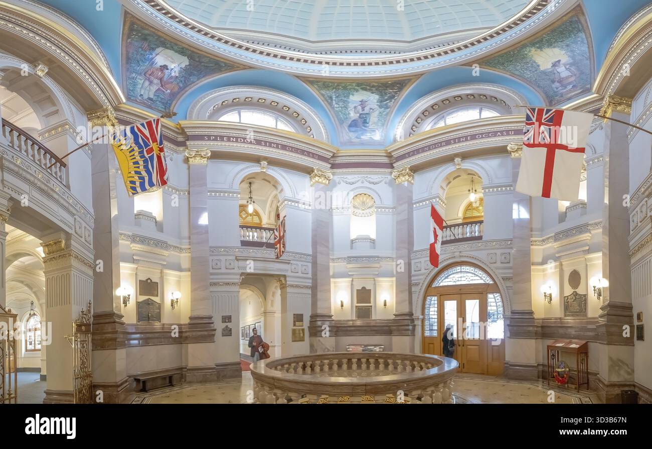 Victoria, British Columbia, Canada. Feb 10, 2025. Interior rotunda of ...