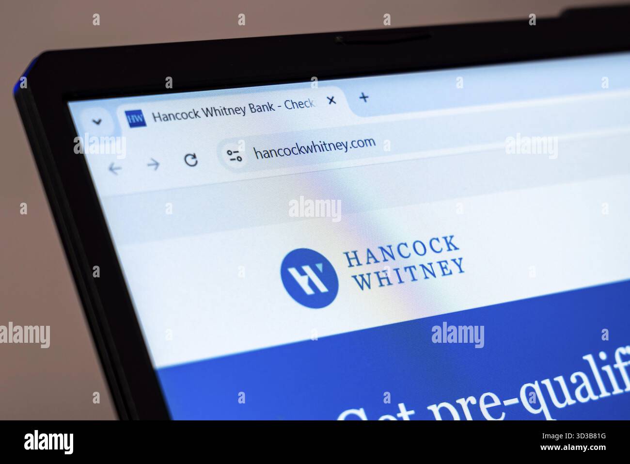 New York, USA - January 17, 2025: Hancock Whitney Bank website ...
