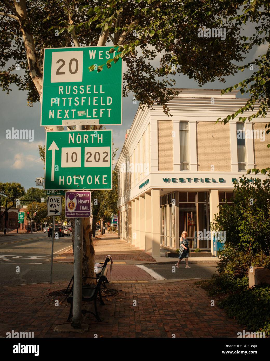 Direction signs in downtown Westfield, Massachusetts Stock Photo - Alamy
