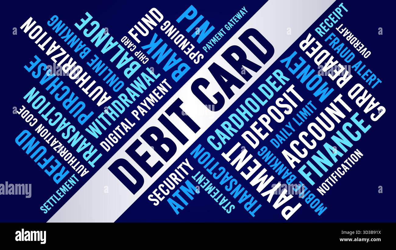 Debit card word cloud design, transaction and electronic payment system ...