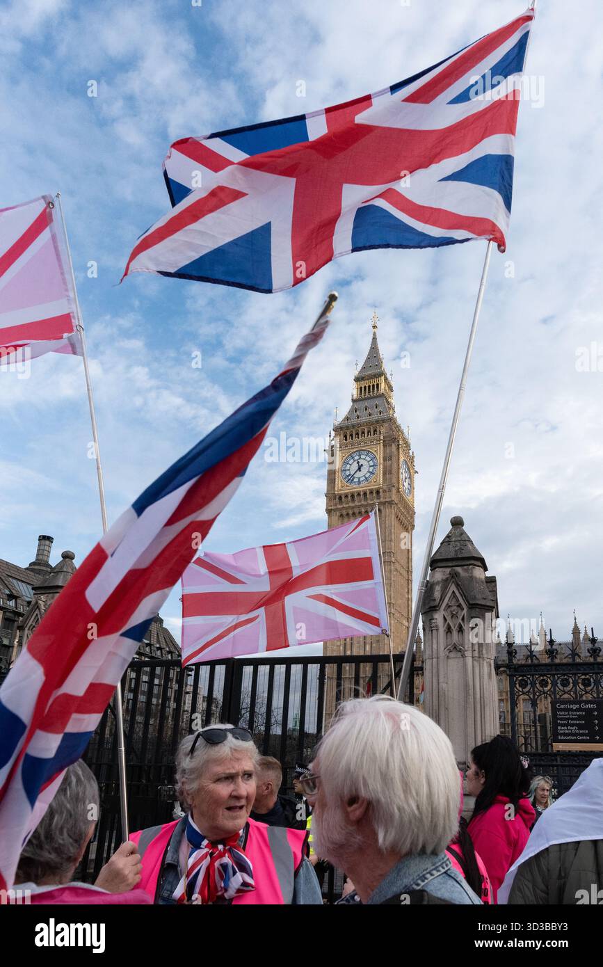 London, UK. 5 November, 2025. Union flags are seen flying as a ...