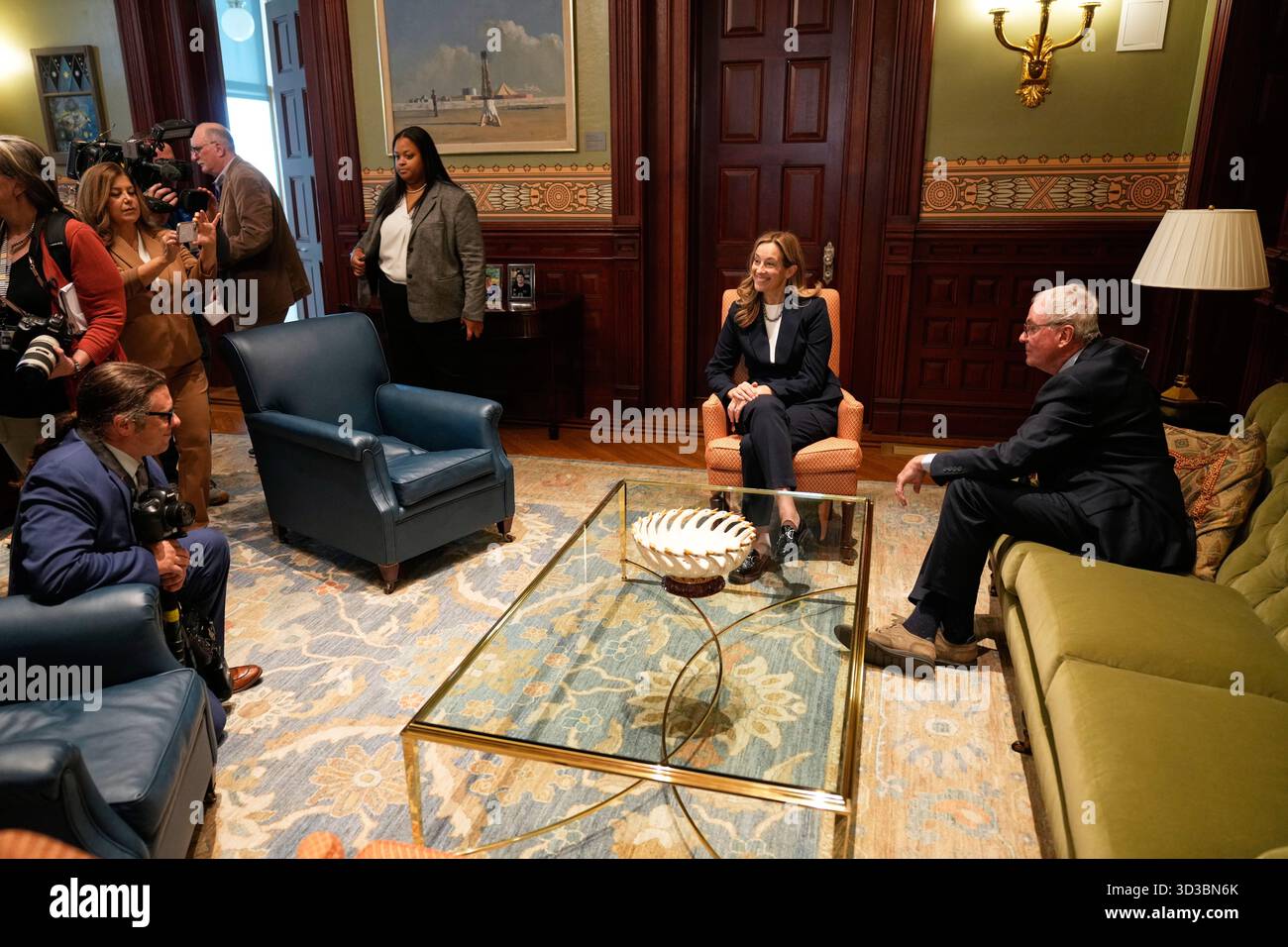 New Jersey Gov. Phil Murphy and governor-elect Mikie Sherrill talk ...