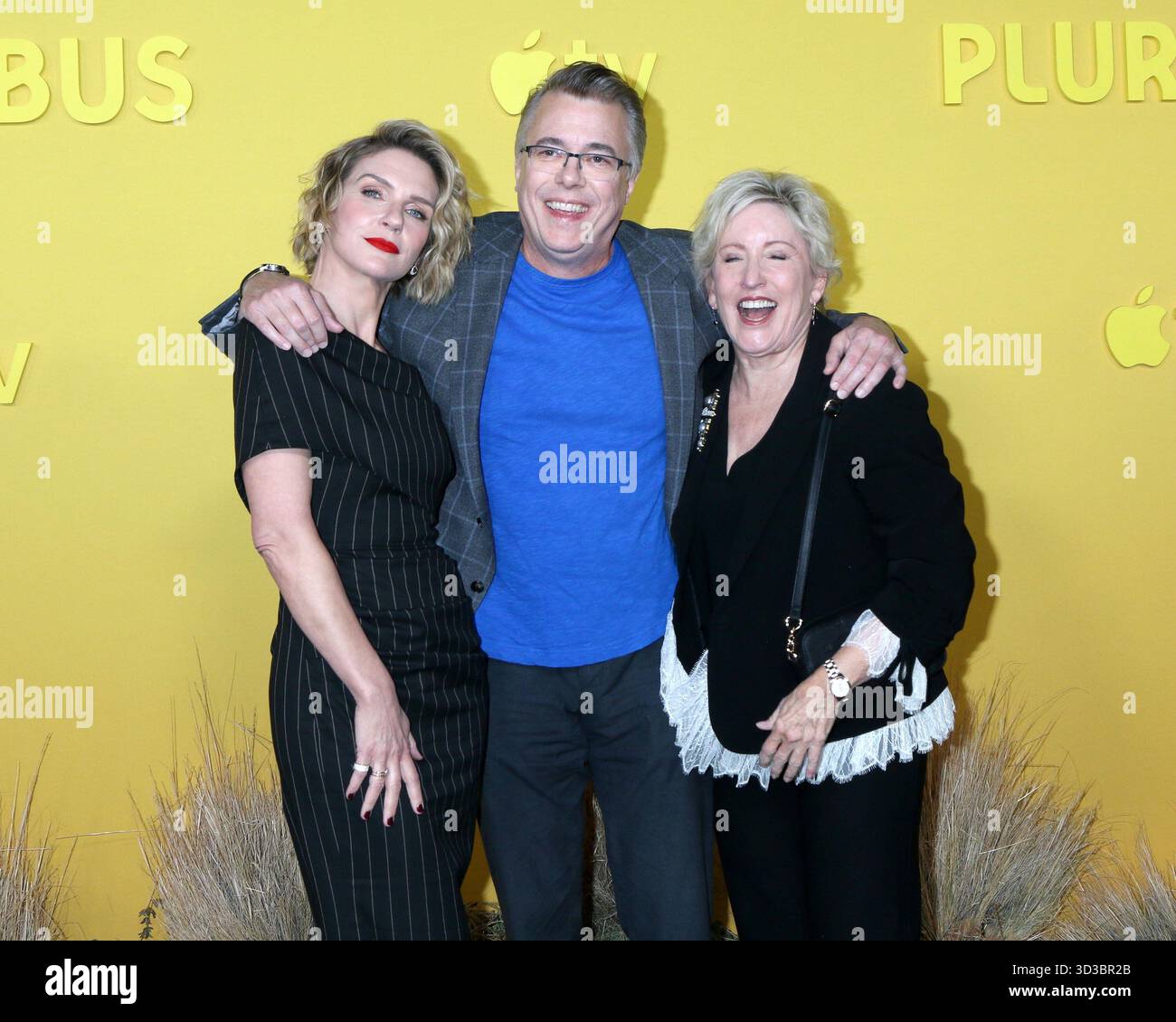 Rhea Seehorn, Vince Gilligan, Holly Rice at arrivals for PLURIBUS ...