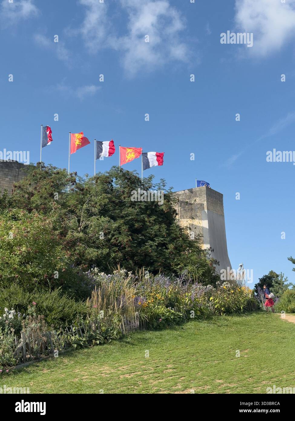 16 JUL 2025 - Caen, France - National and regional flags flying at the ...