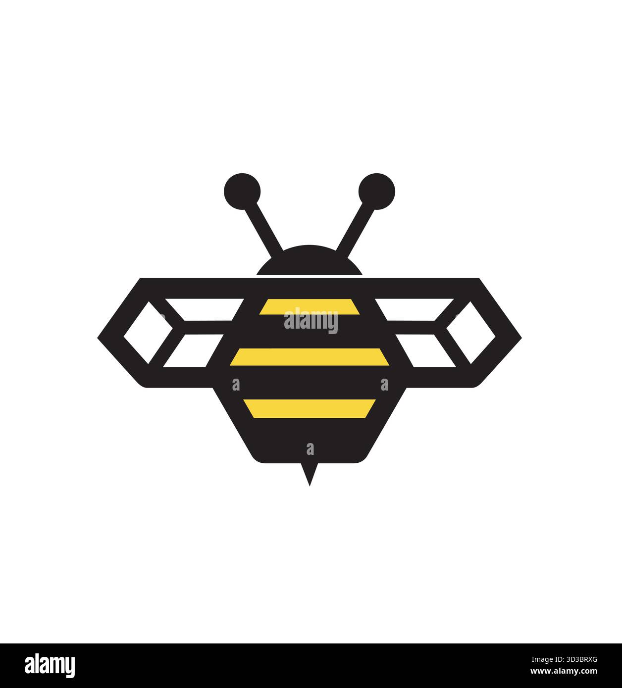Bee Logo Geometric Insect Design Vector Design Icon Illustration Stock ...