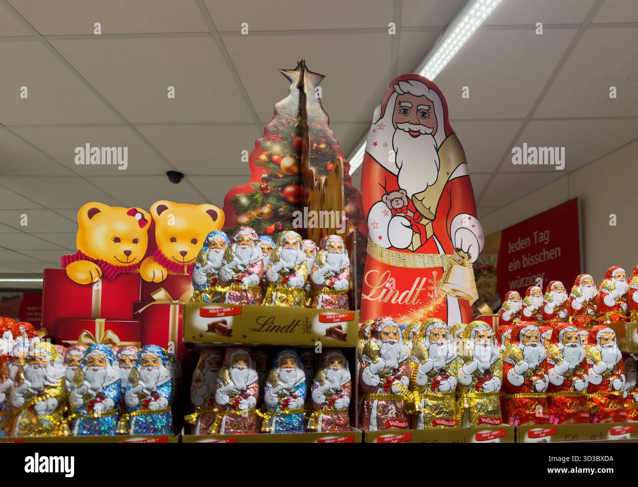 October 16, 2025, Bremen, Germany - Christmas Men from Lindt in a ...