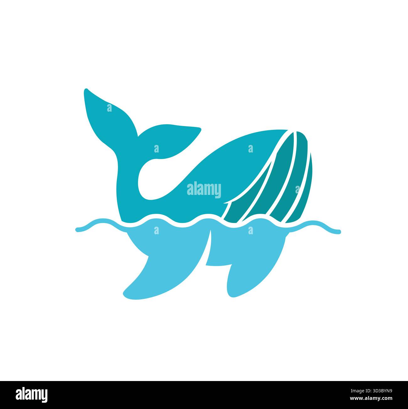 Minimal blue whale logo vector design symbol icon illustration Stock ...