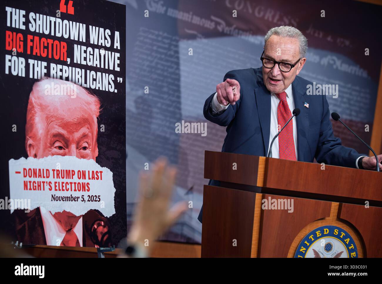 Senate Minority Leader Chuck Schumer, D-N.Y., speaks to reporters about ...