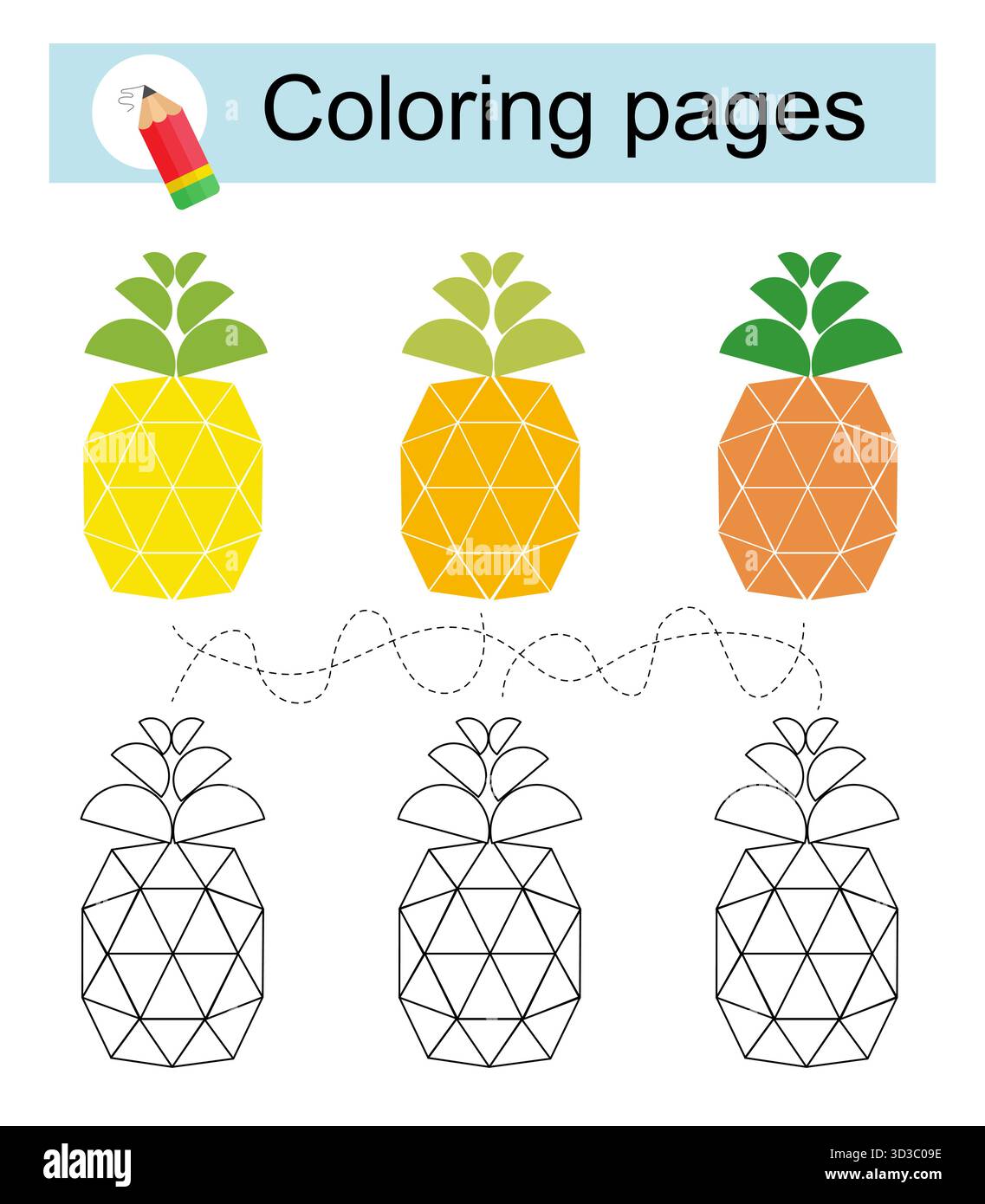 Vector coloring pages happy Cut Out Stock Images & Pictures - Alamy