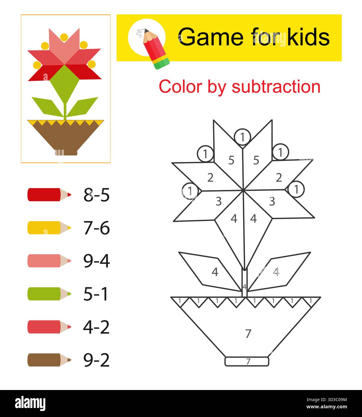 Learning color red educational Stock Vector Images - Alamy