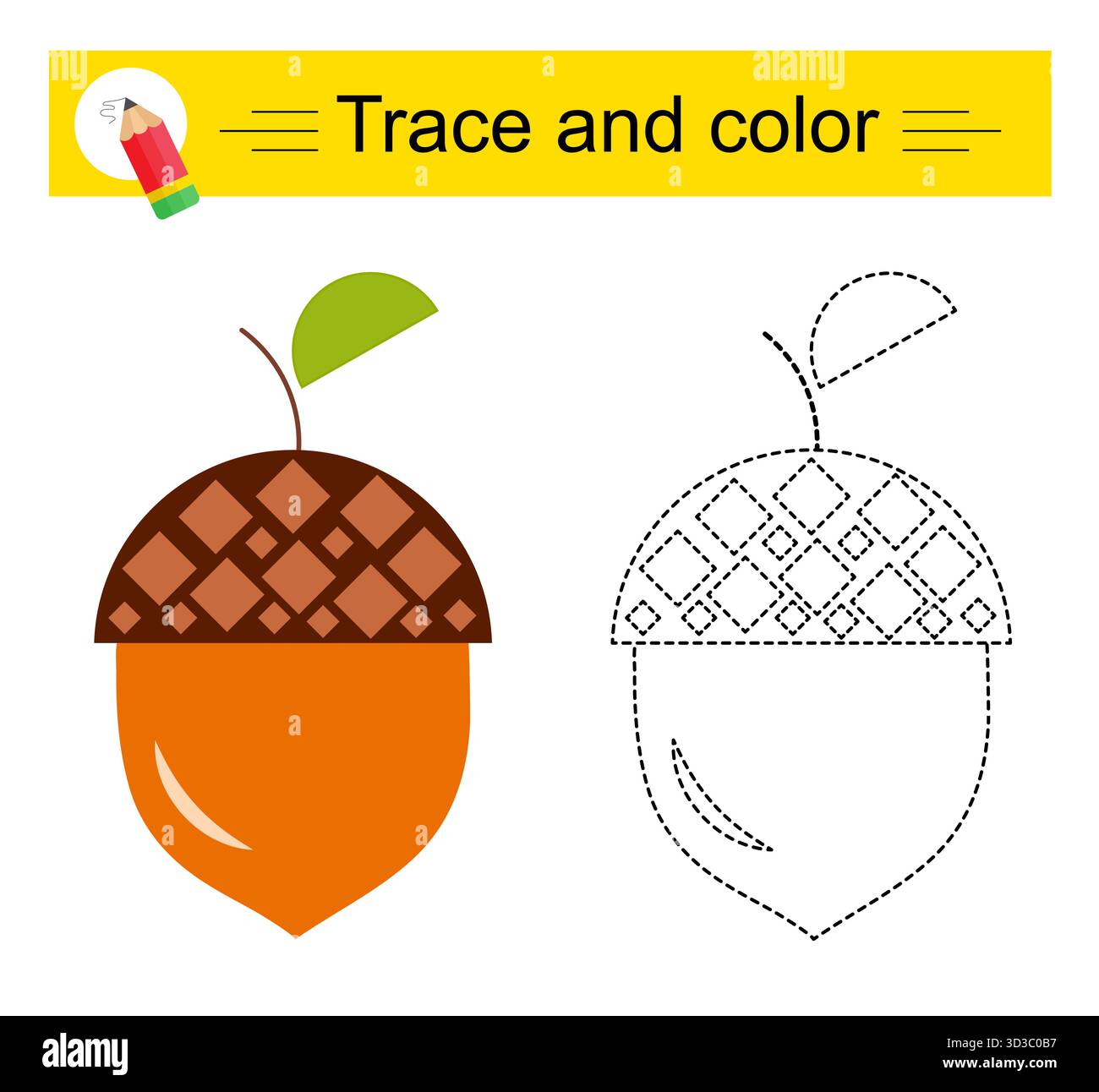 Educational games for kids. Trace and color Stock Vector Image & Art ...